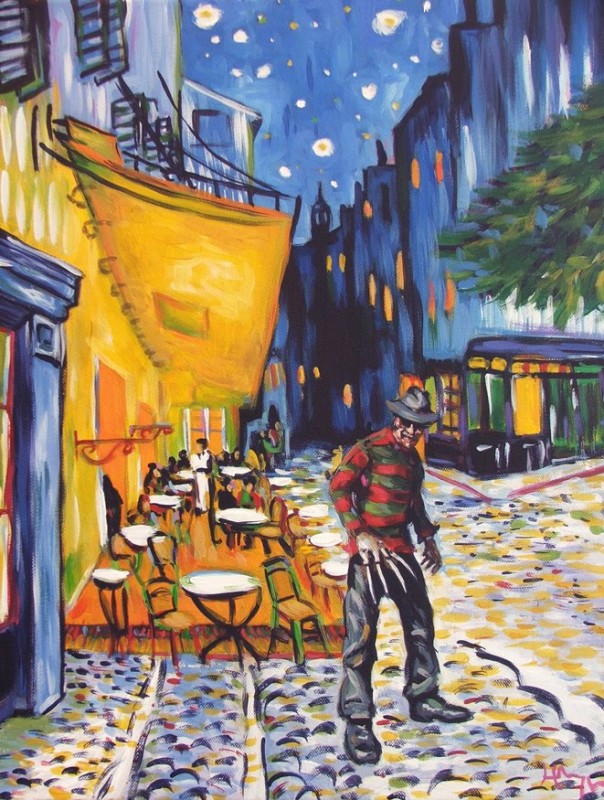 Nightmare at Cafe Terrace: Freddy Krueger Meets Vincent Van Gogh ...